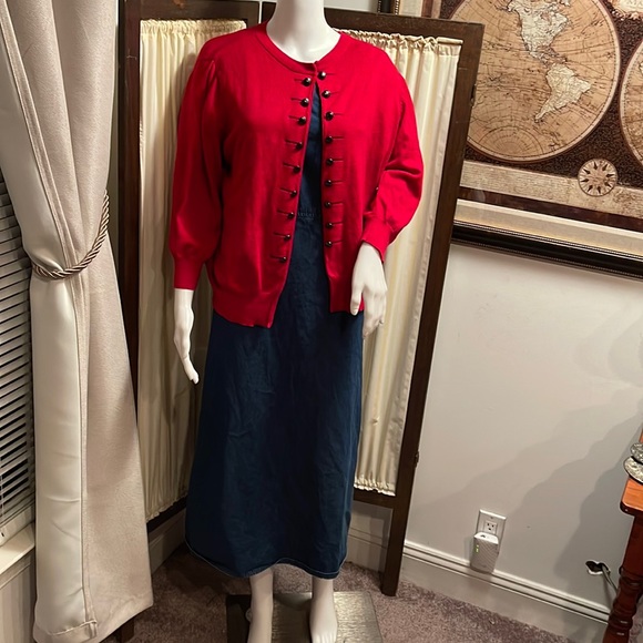 Talbots | Dresses | Talbots Long Denim Dress Rear Button Rear Tie 6 ...